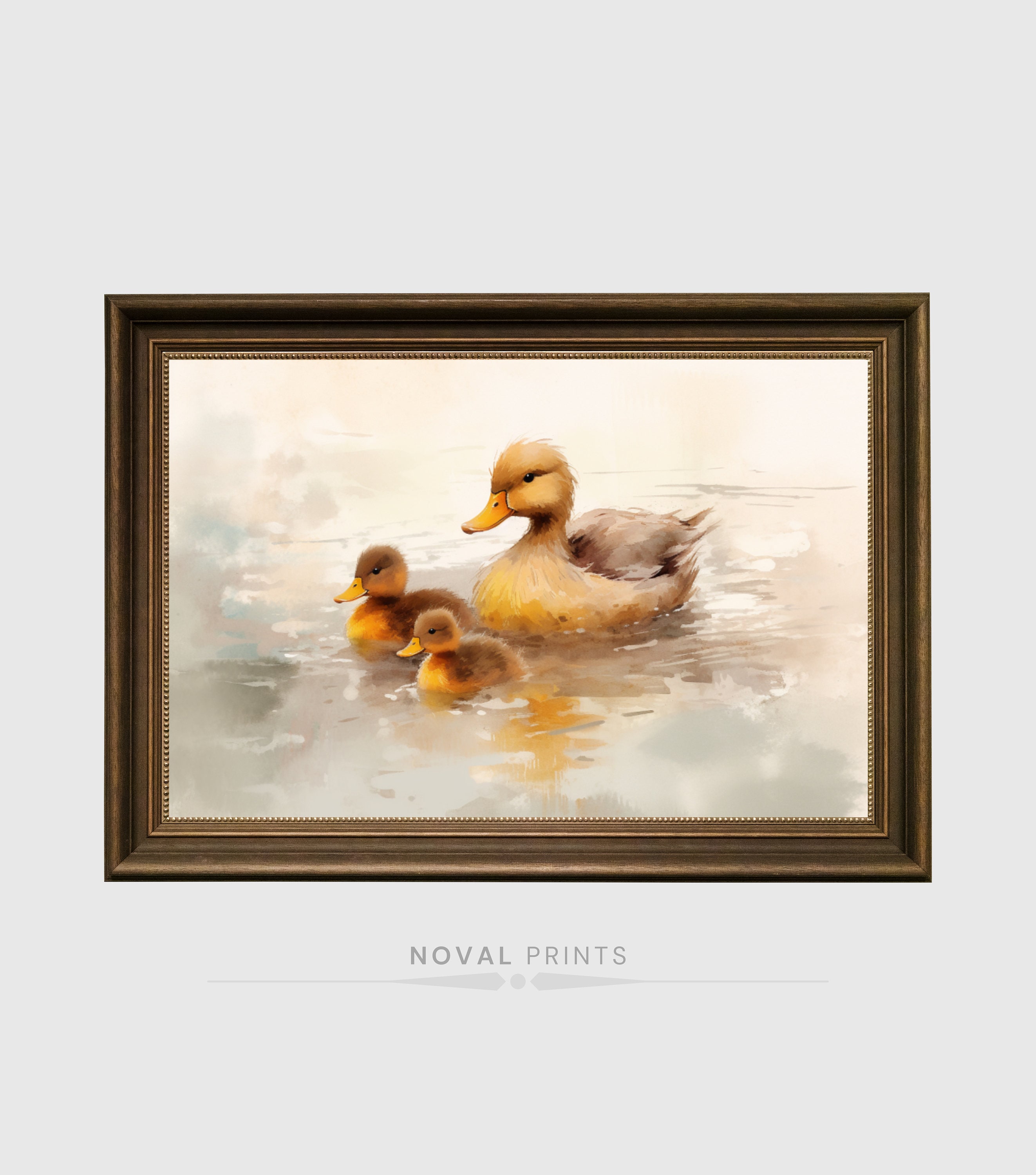 Mama Duck And Ducklings Wall Art Watercolor Nursery Prints Ducks