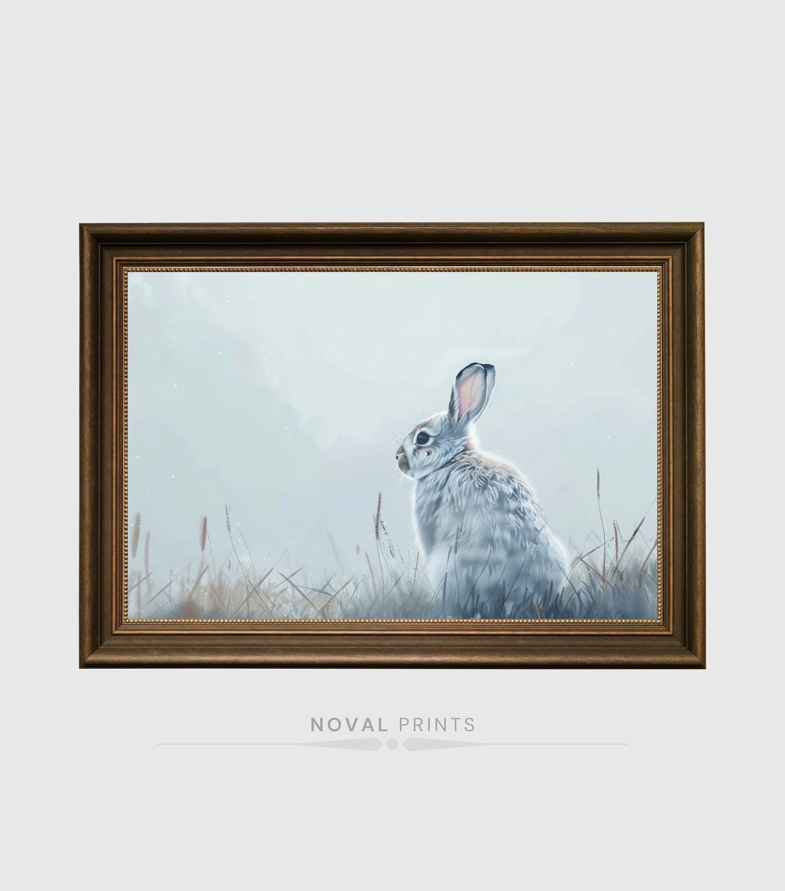 Nursery Wall Art Decor, White Bunny Rabbit Print, Vintage White Rabbit ...