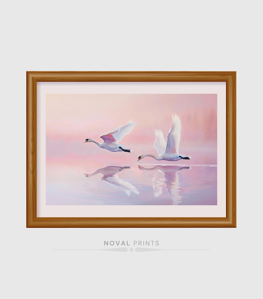 Modern Flying Swan Neutral Color Painting, Neutral Large Swan Wall Art ...