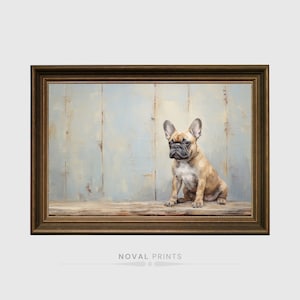 Vintage French Bulldog Gift, French Bulldog Art Print Oil Painting, French Bulldog Wall Art ...