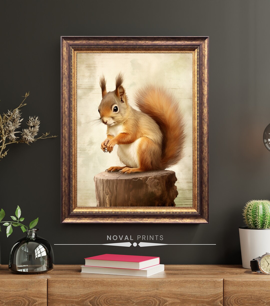 Squirrel Wall Print, Woodland Animal Wall Art, Squirrel Photo, Red ...