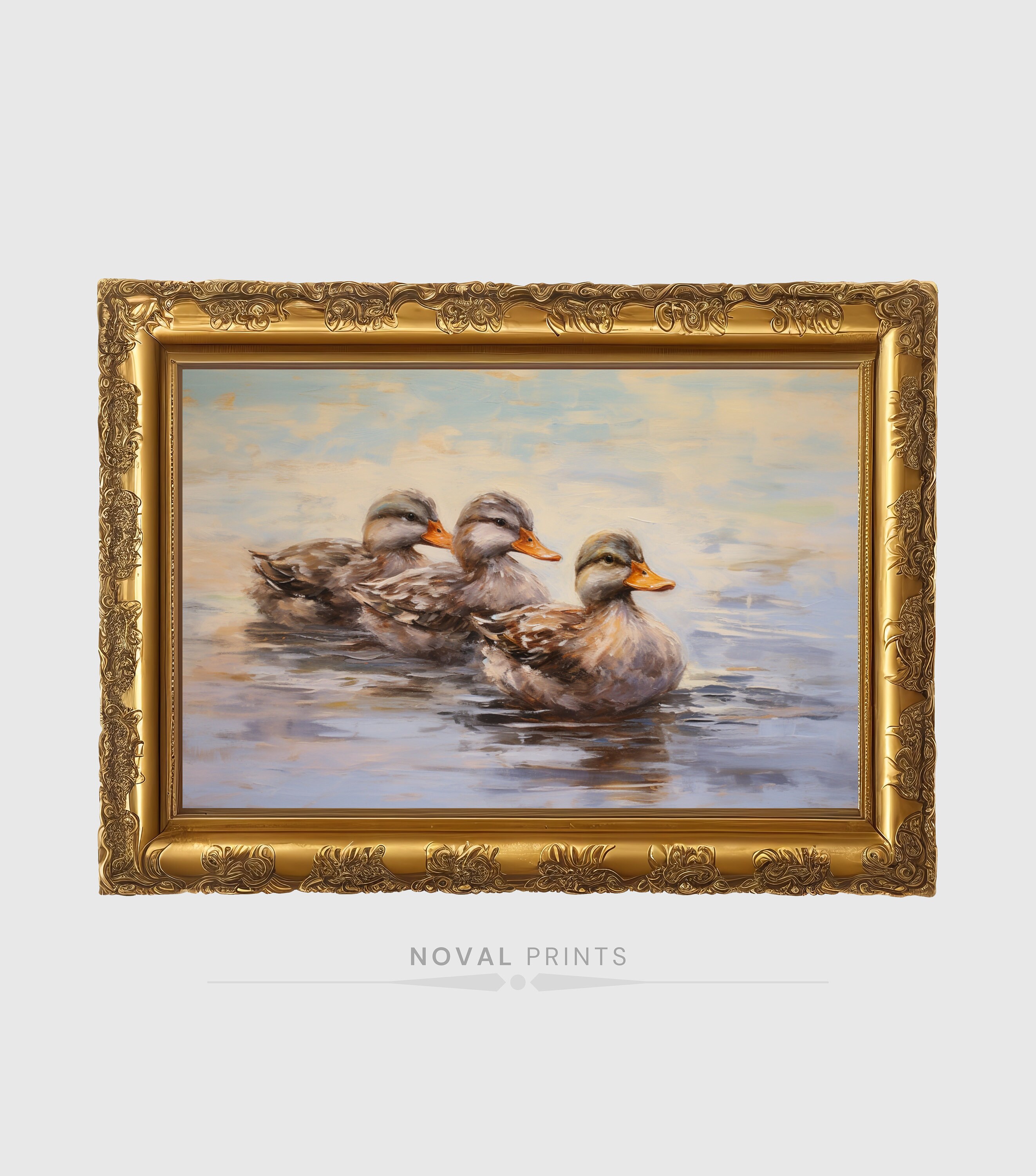 Vintage Oil Paint Duckling Wall Art Duckling Printable Baby - Etsy