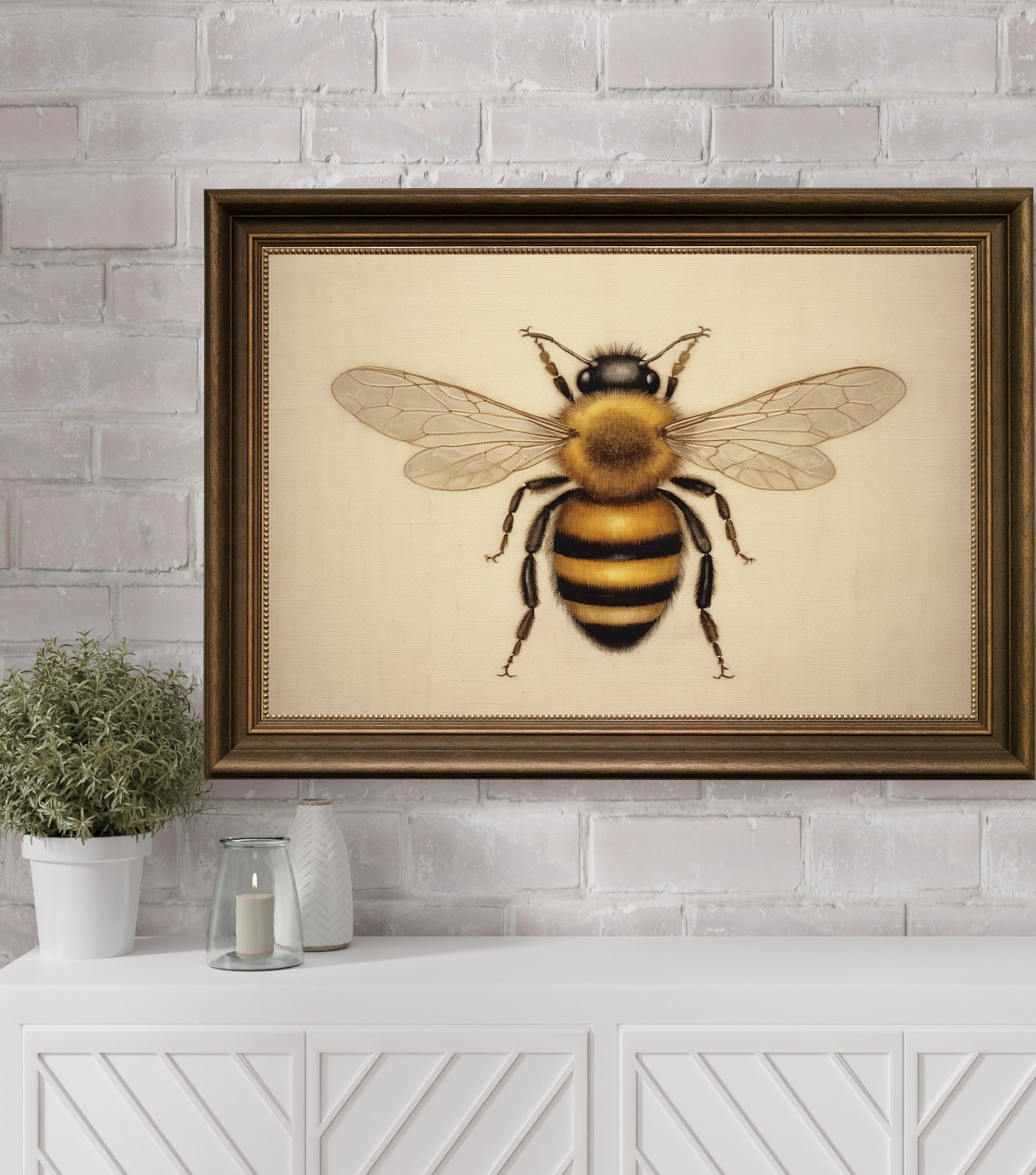 Vintage Bee Print, Manchester Bee, Bee Honey Art, Bee Home Decor ...