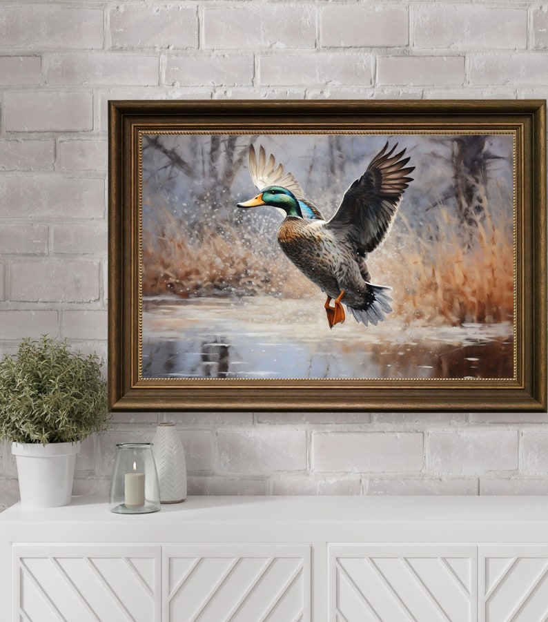 Duck Painting, Printable Duck Painting, Duck Wall Art, Mallard Duck ...