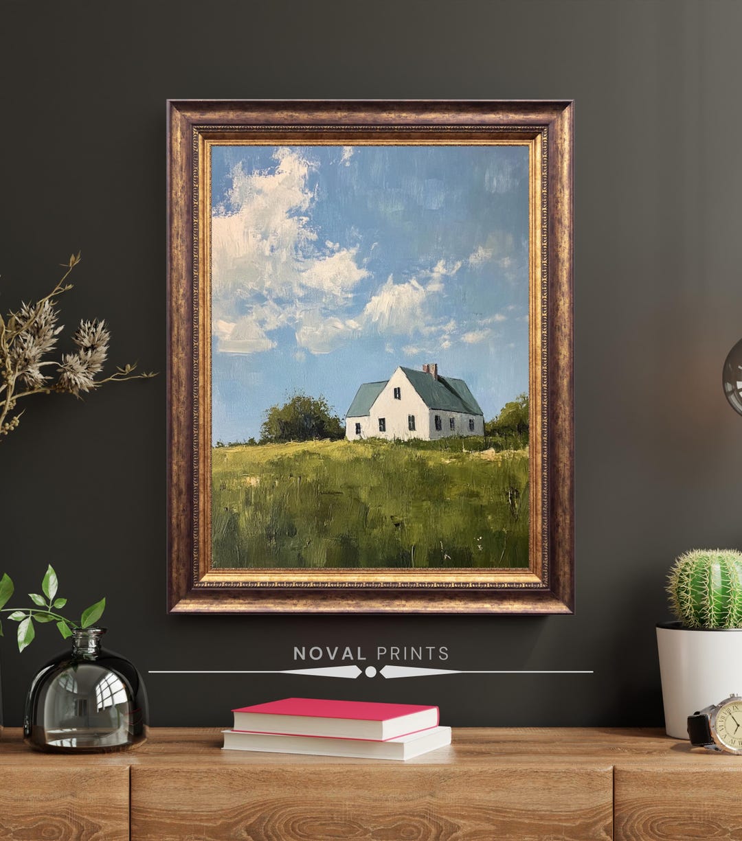 Vintage Stone House Print, Stone House Cottage Painting, French ...