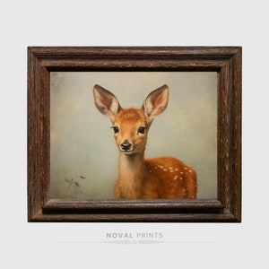 Baby Fawn Wall Art Print, Woodland Nursery Decor, Printable Digital ...