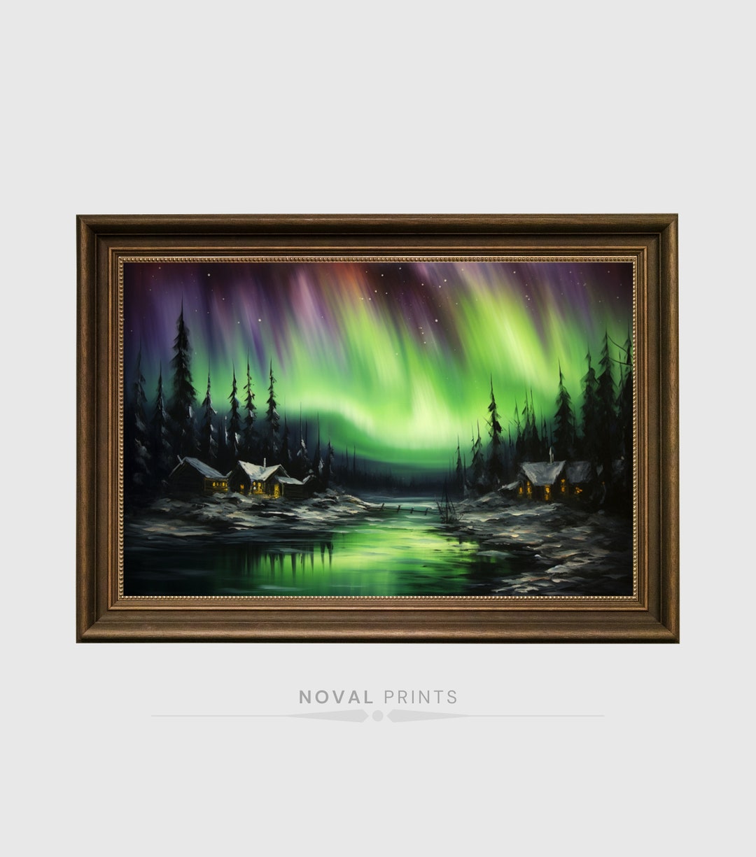 Northern Lights Printable Aurora Painting Wall Art, Aurora Borealis ...