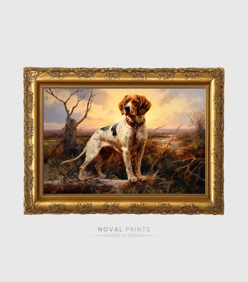 Rustic Dog Painting Vintage Country Painting, Vintage Farmhouse Art ...