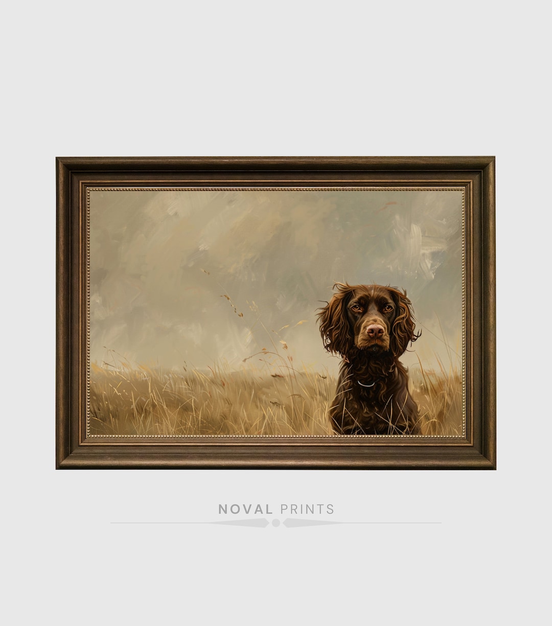 Vintage Boykin Spaniel Painting, Old Dog Print, Farmhouse Decor, Rustic ...