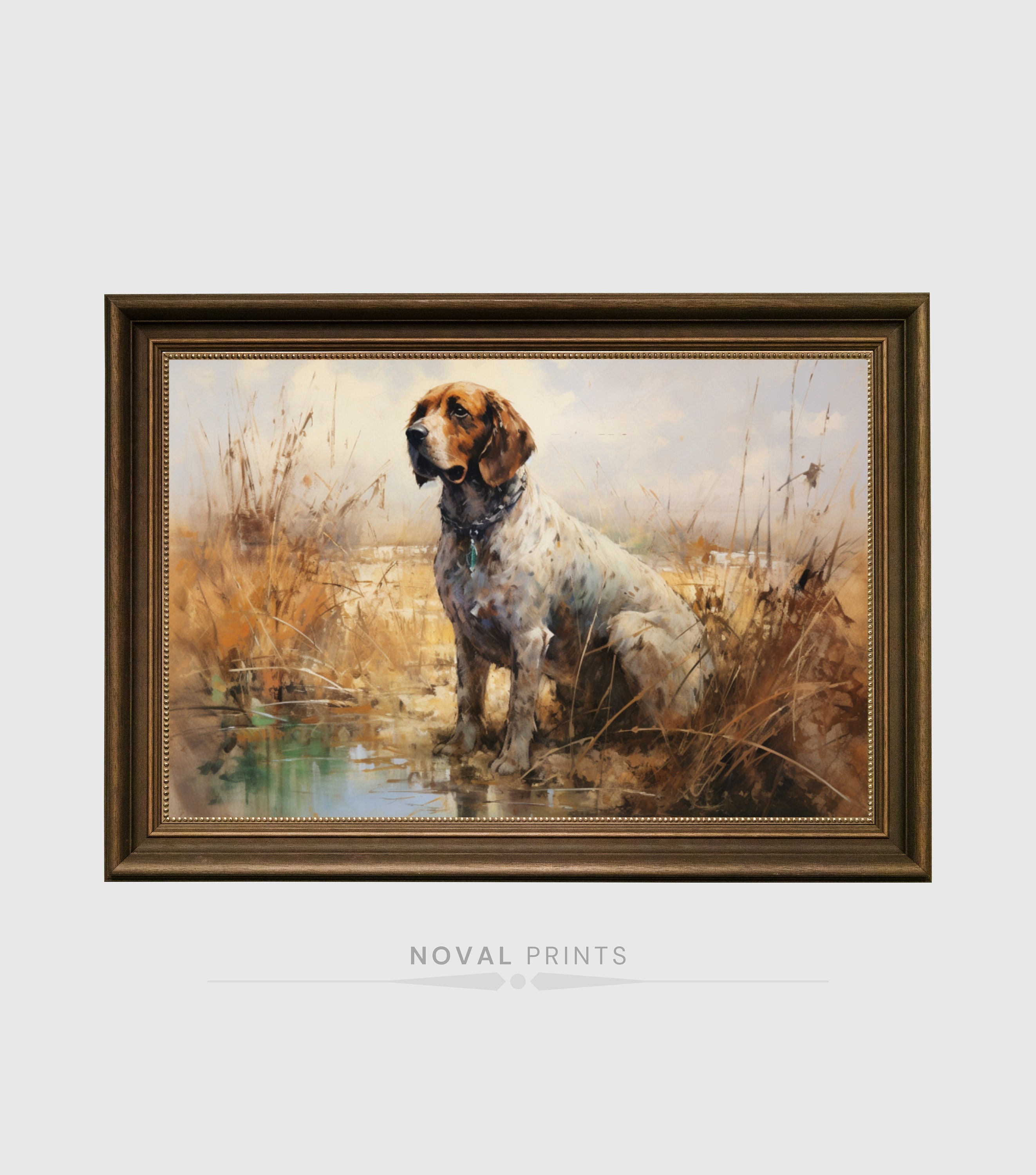Vintage Hunting Dog Printable Wall Art Digital Oil Painting, Vtg Dog ...