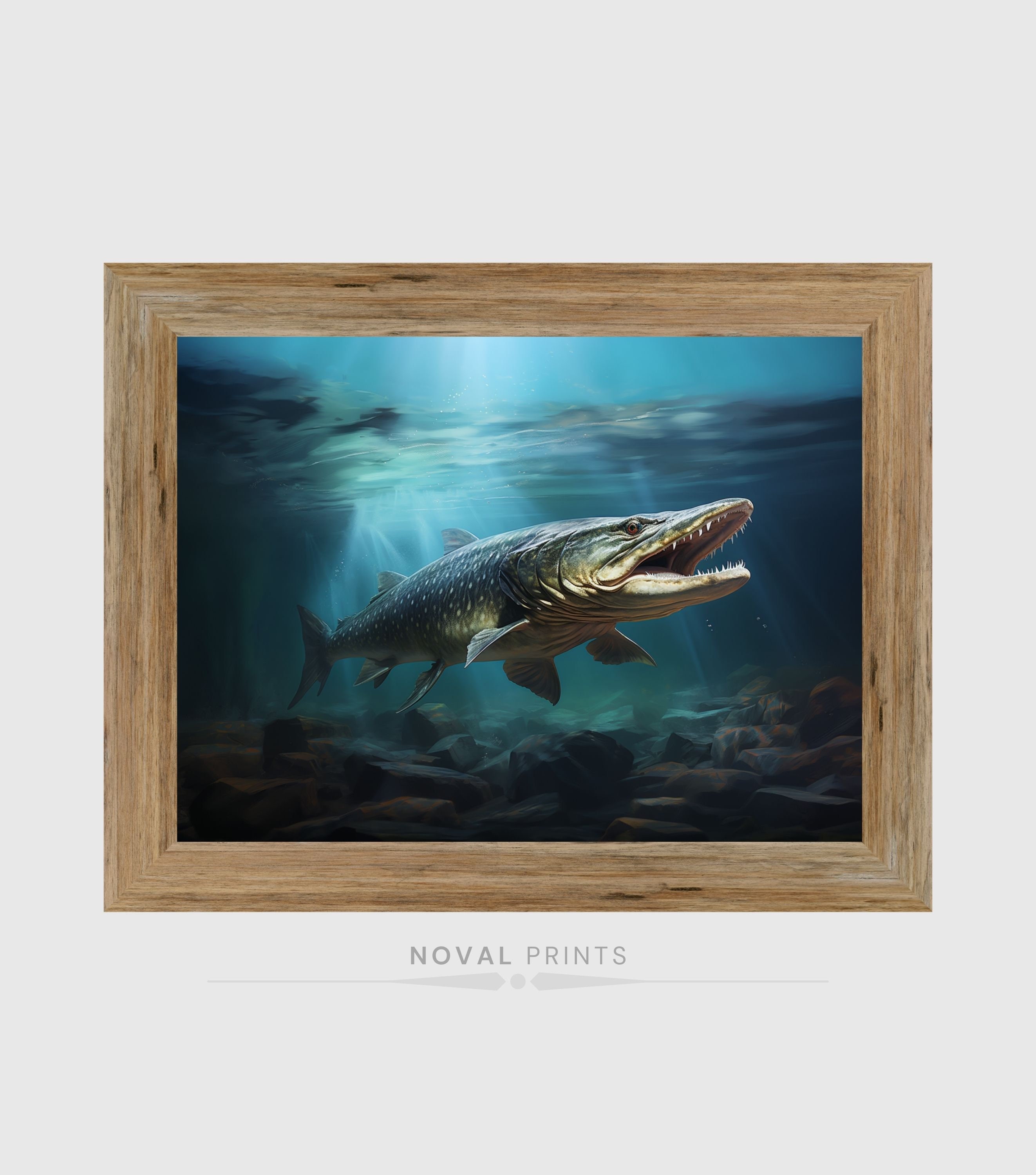 Northern Pike Art, Pike Fish Print, Vintage Fishing Poster, Wall Art ...