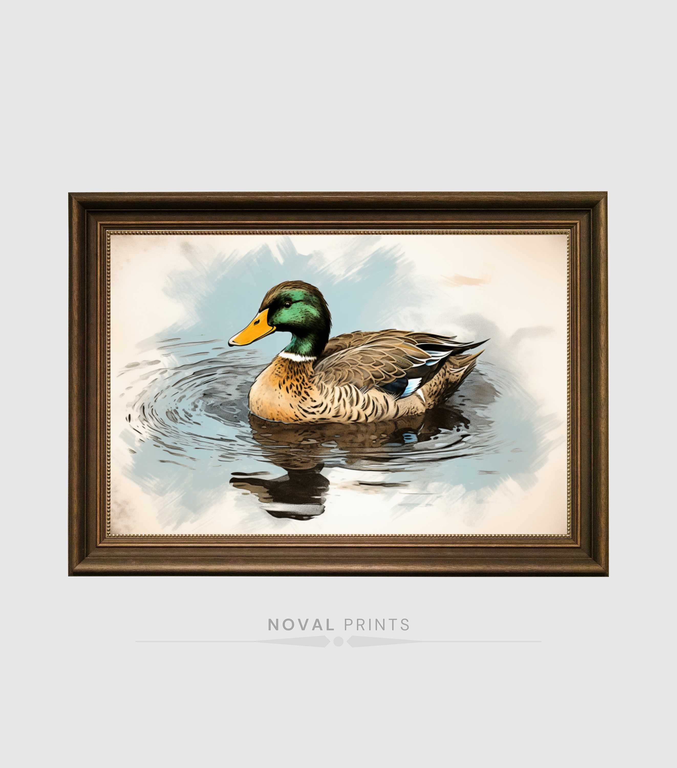 Vintage Duck Hunting Digital Printable Watercolor Wall Art, Duck ...