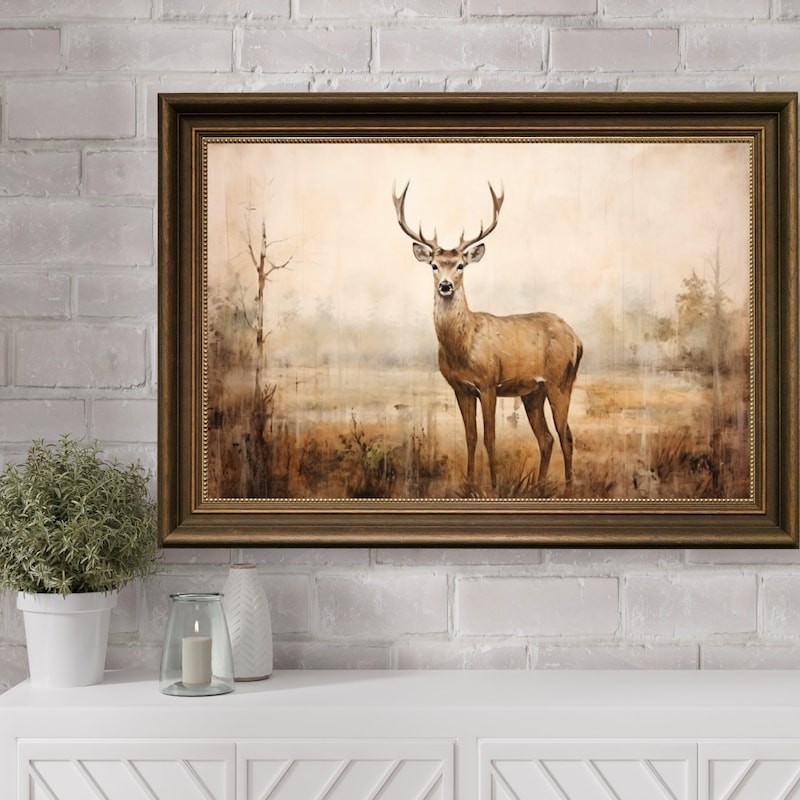 Vintage Deer Print - Etsy