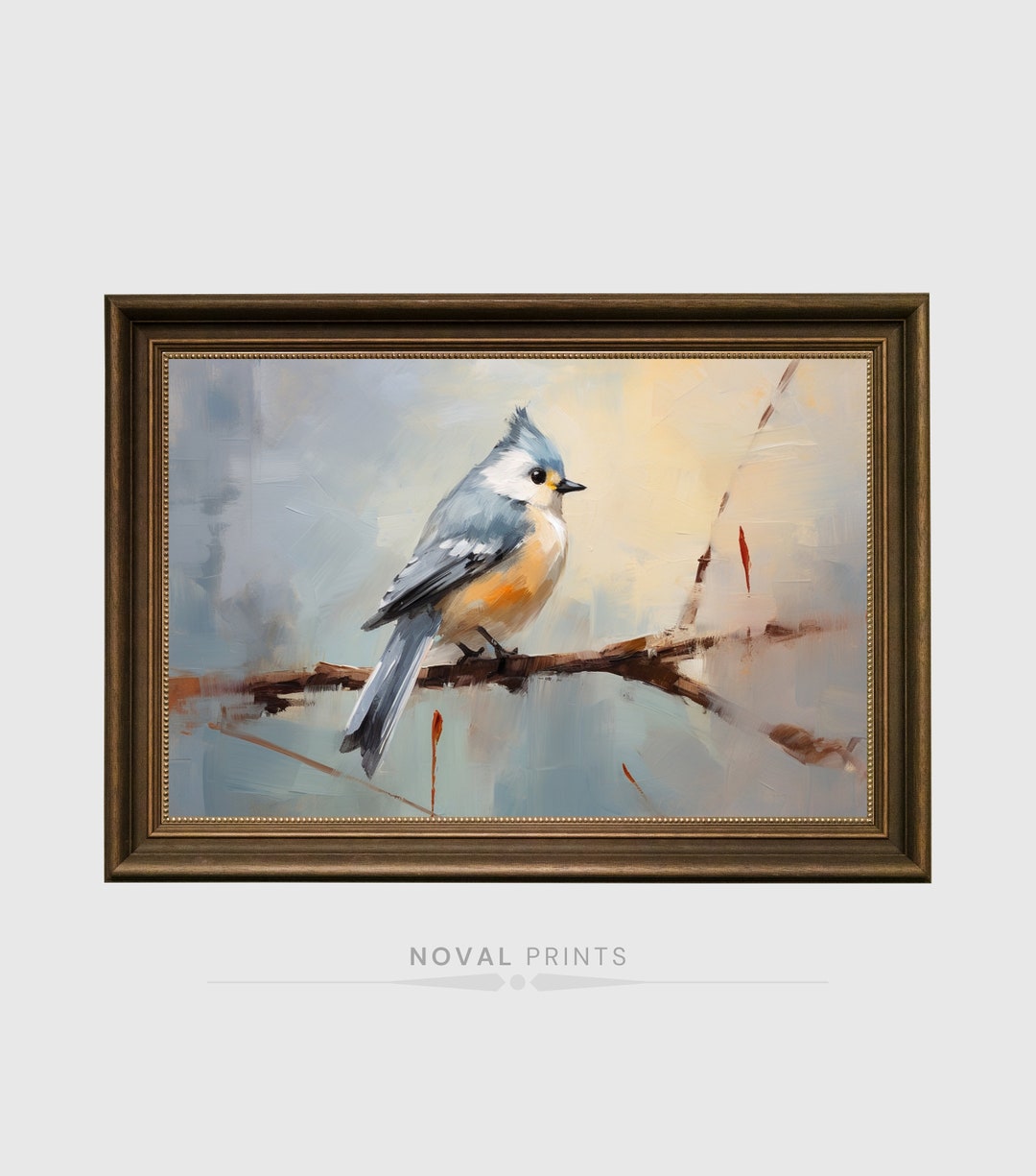 Vintage Printable Tufted Titmouse Print Bird Watercolor Painting Bird ...