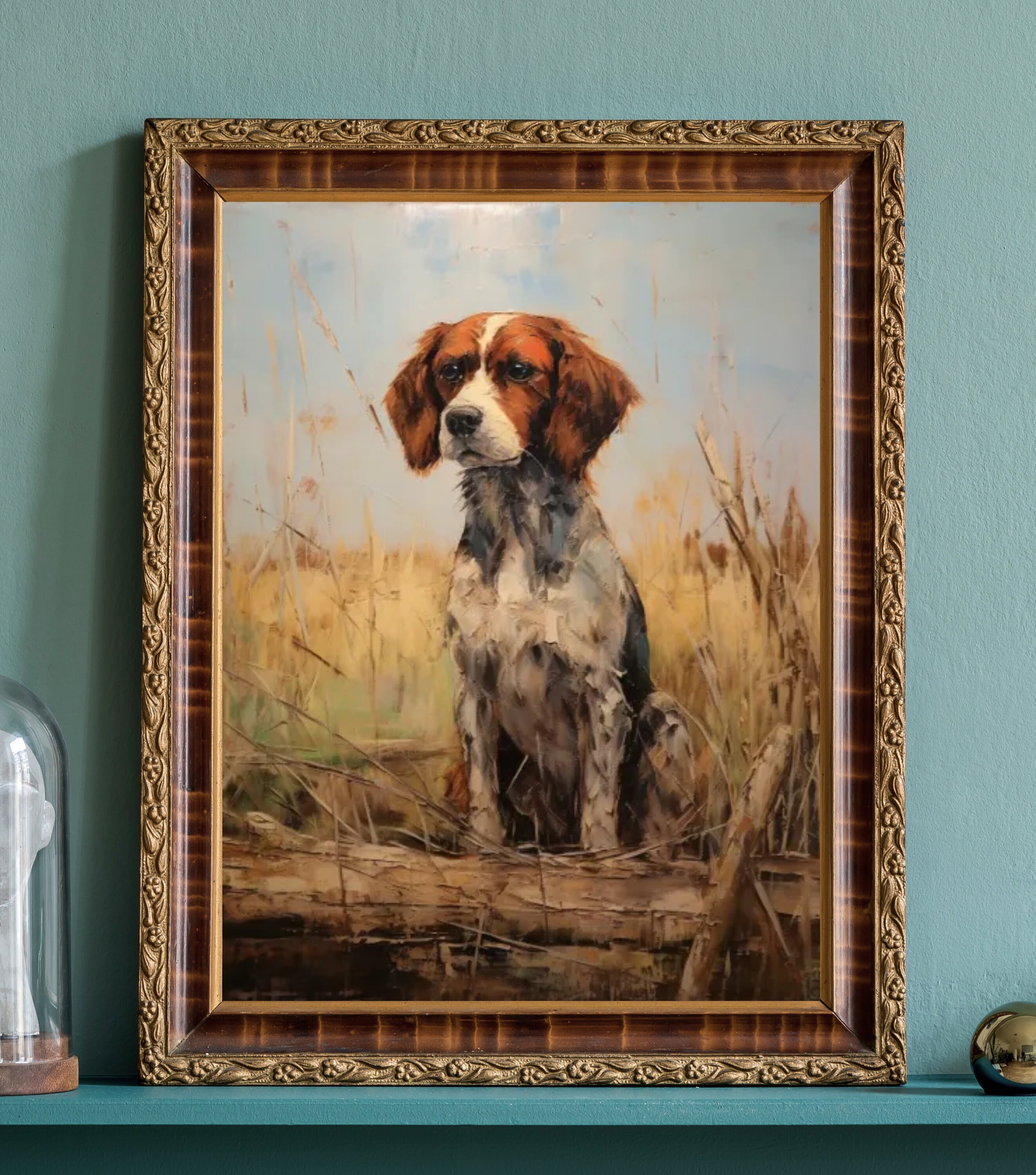 Vintage Hunting Printable Oil Painting Dog Wall Art, Dog Art, Dog ...