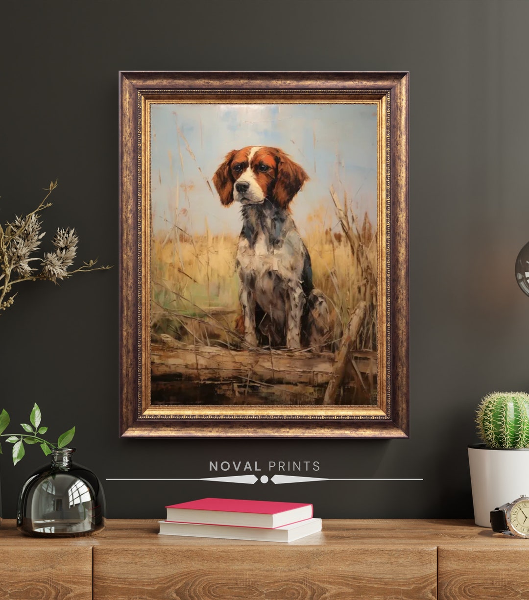 Vintage Hunting Printable Oil Painting Dog Wall Art, Dog Art, Dog ...