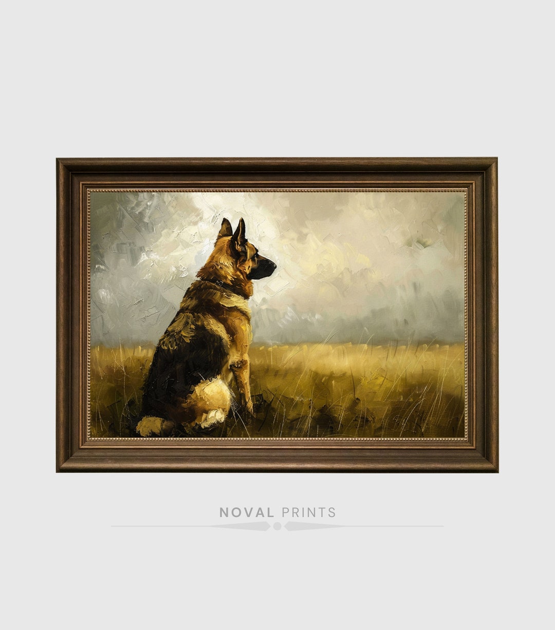 Vintage K9 Police German Shepherd Painting Digital Download, Antique ...