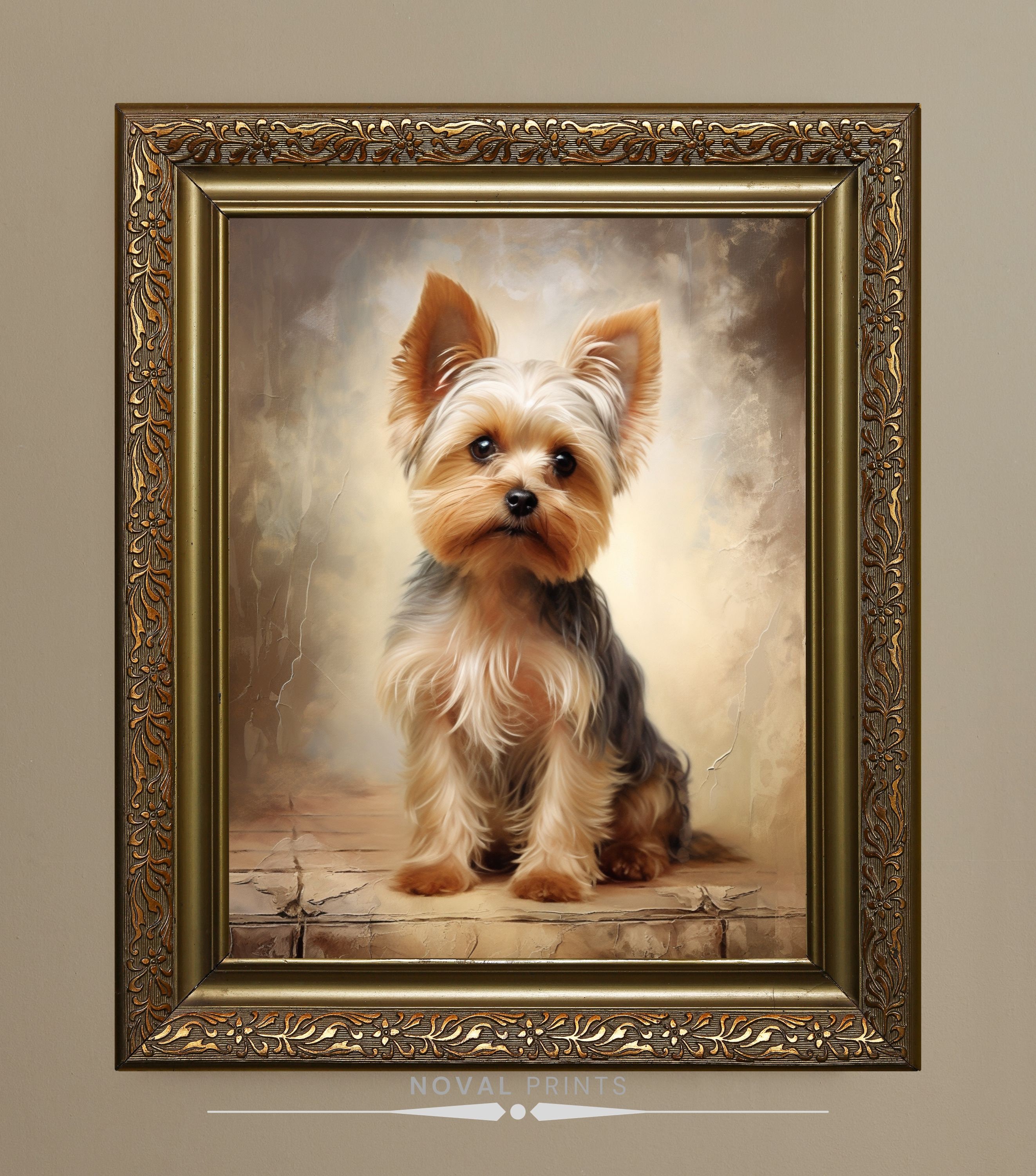 Yorkshire Terrier Wall Art, Vintage Yorkie Terrier Dog Art, Yorkie Dog ...