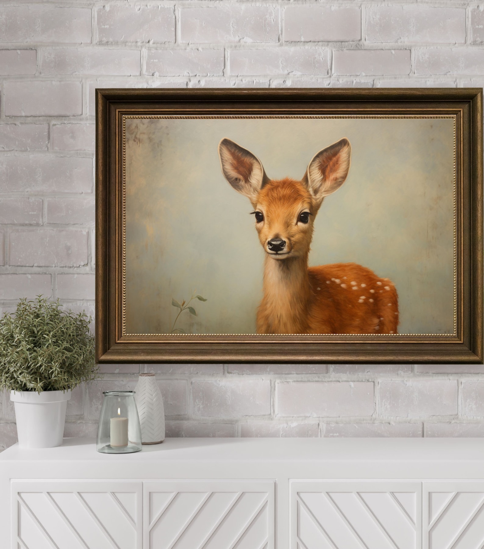 Baby Fawn Wall Art Print, Woodland Nursery Decor, Printable Digital ...