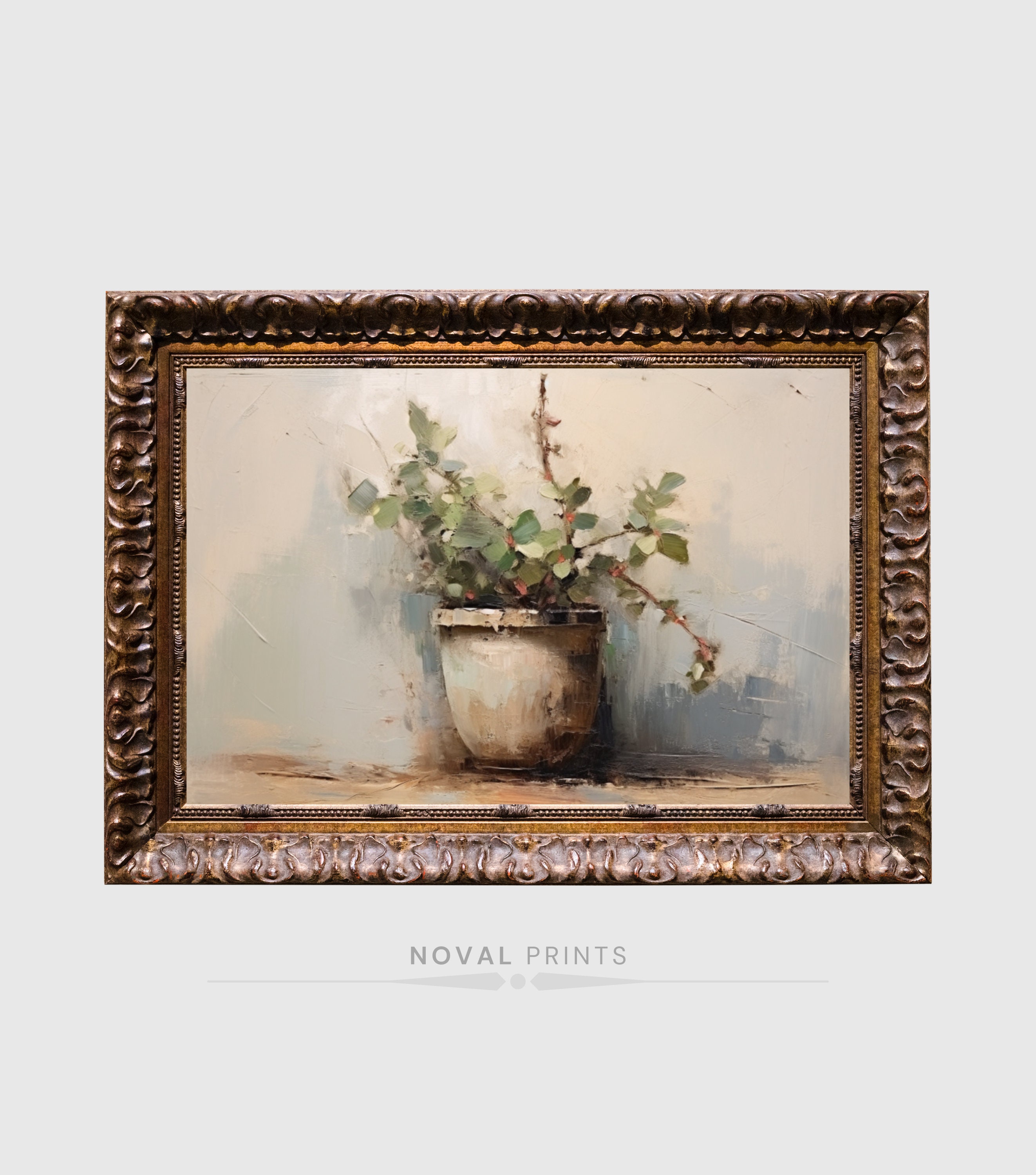Vintage Plant Living Room Wall Art, Plant Home Decor, Houseplant ...