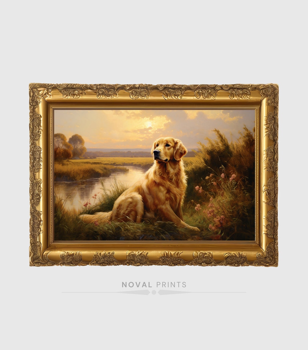 Golden Retriever Print Golden Retriever Painting Golden Retriever