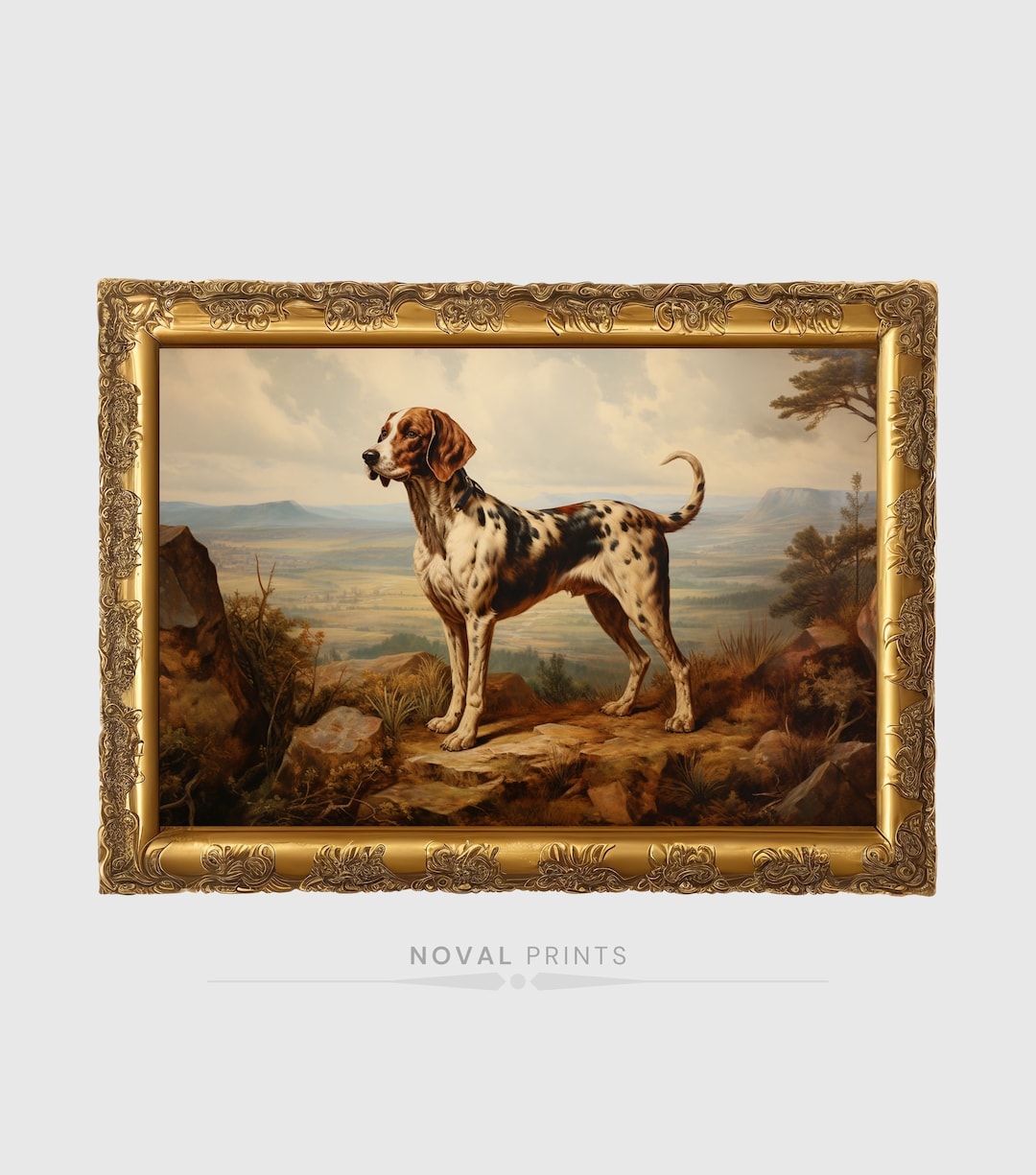 Hunting Dog Art Painting, Digital Hunting Dog Print, Printable Vintage ...