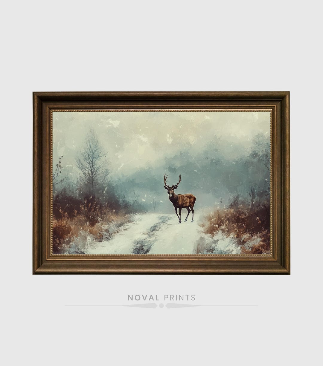 Vintage Stag Print, Deer Wall Art Print, Deer Oil Painting, Antique ...
