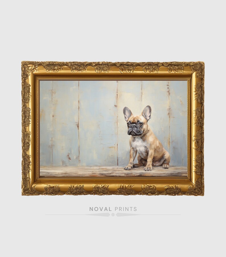 Vintage French Bulldog Gift, French Bulldog Art Print Oil Painting ...