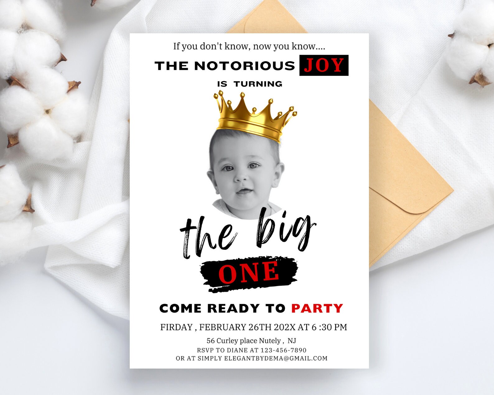 Notorious One Birthday Invitation Notorious One Invite - Etsy