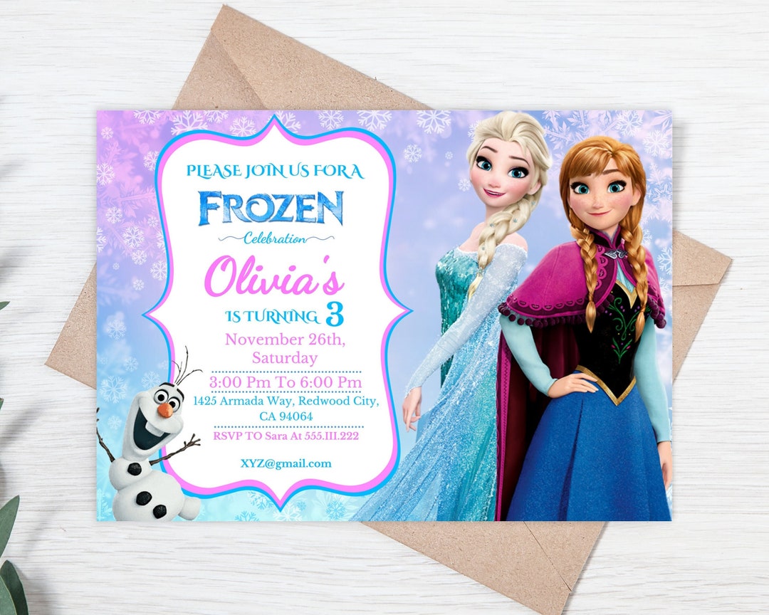 Frozen Invitation Template, Elsa Anna Invitation, Frozen Fever ...