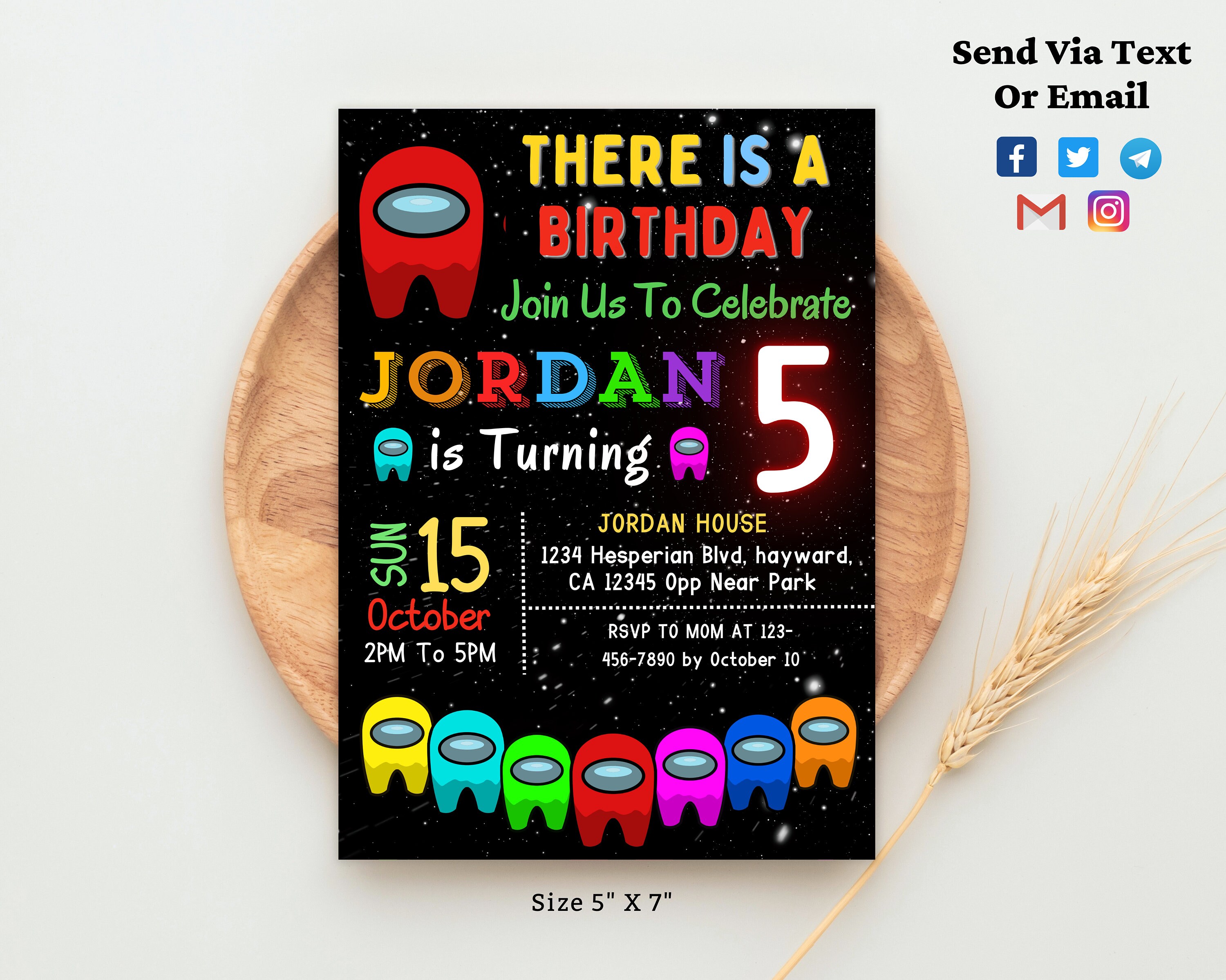 Editable Among Us Birthday Party Invitation Among Birthday - Etsy Australia