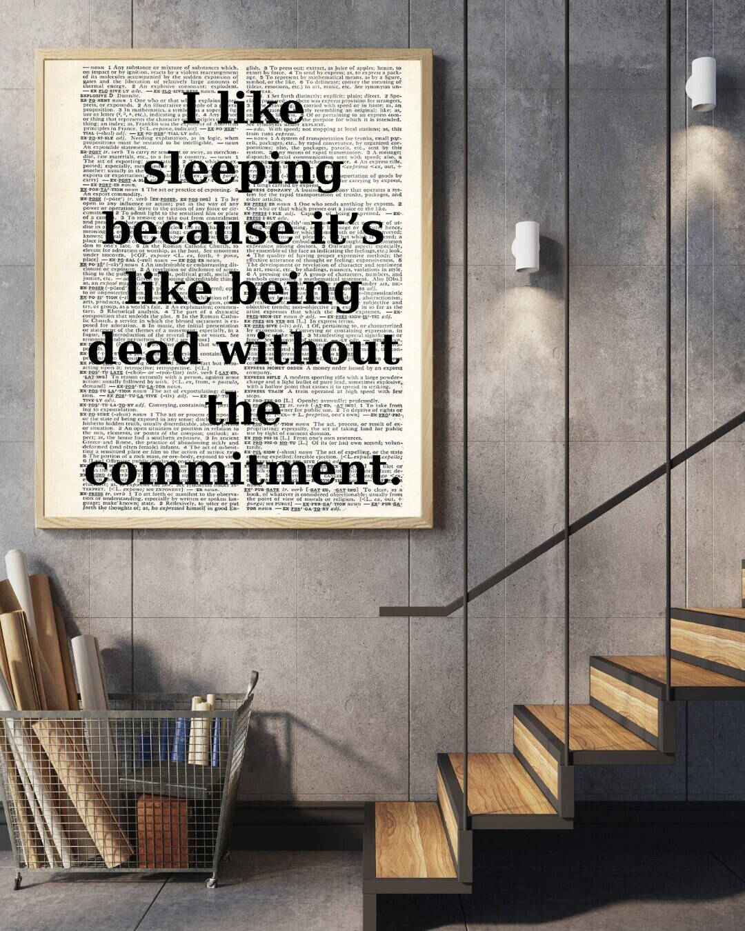 Wall Art Digital Download I Like Sleeping Vintage Dictionary Print - Etsy