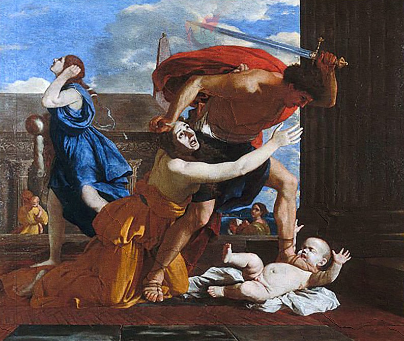 Nicolas Poussin Artwork, the Massacre of the Innocents, Vintage Wall ...