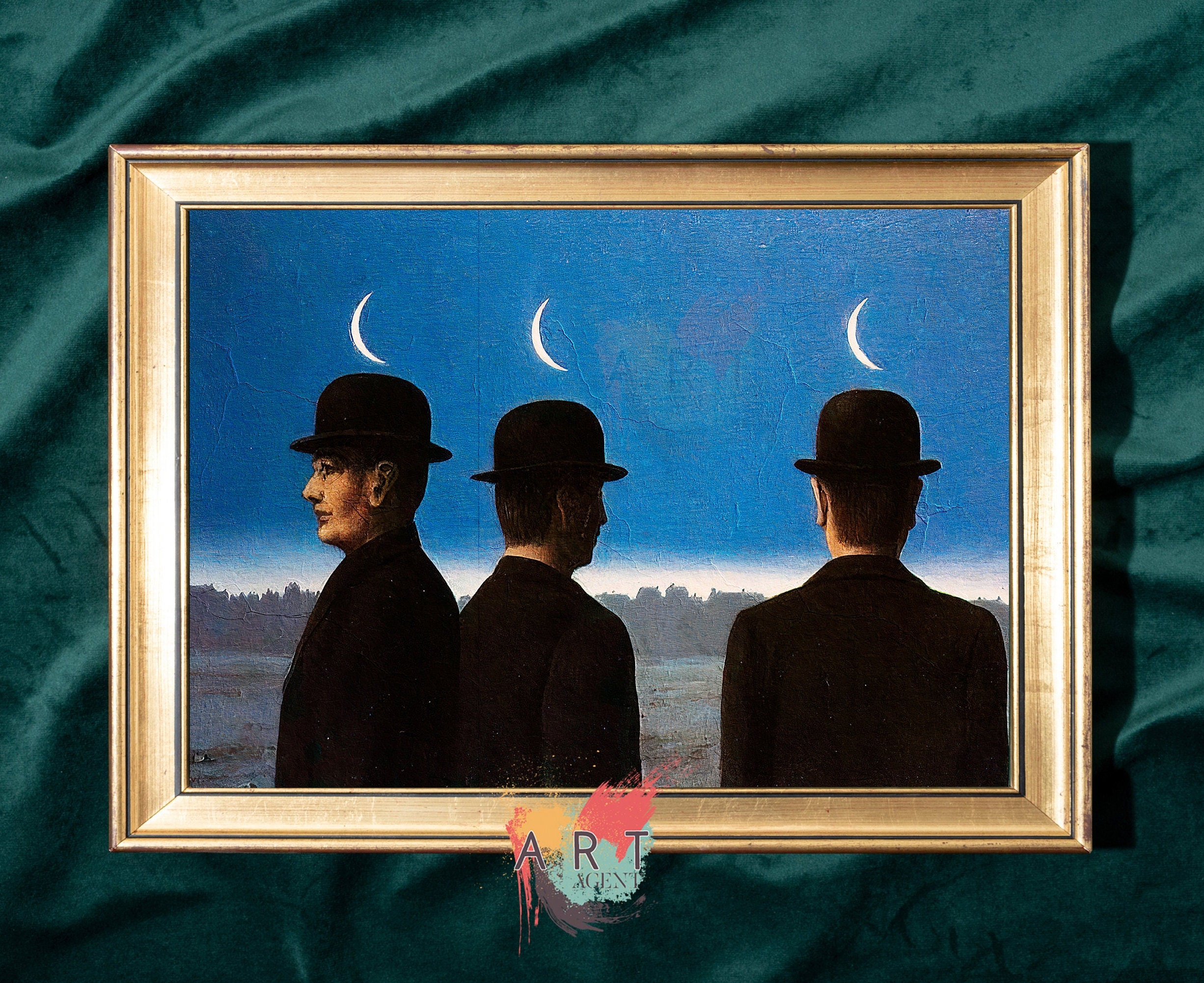 Vintage Rene Magritte Print, the Schoolmaster, Vintage Wall Art, Blue 3 ...