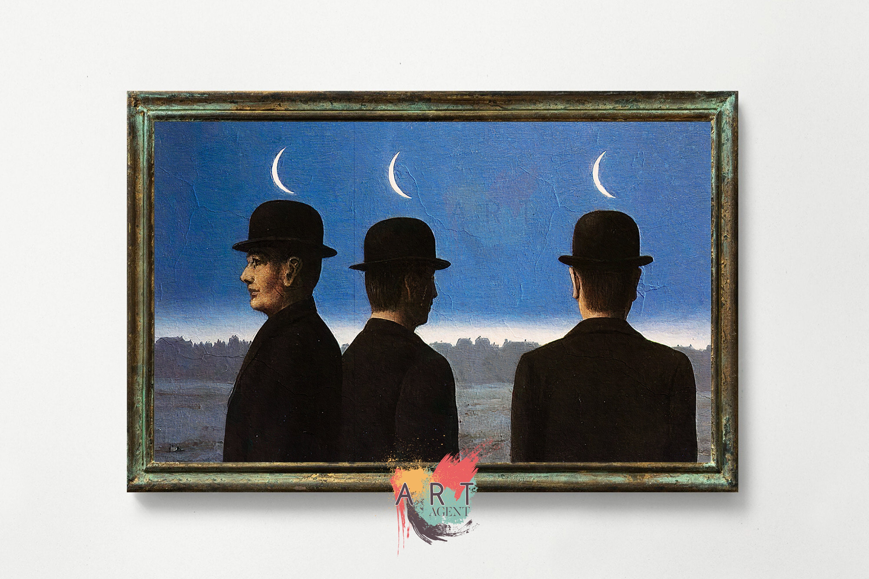 Vintage Rene Magritte Print, the Schoolmaster, Vintage Wall Art, Blue 3 ...