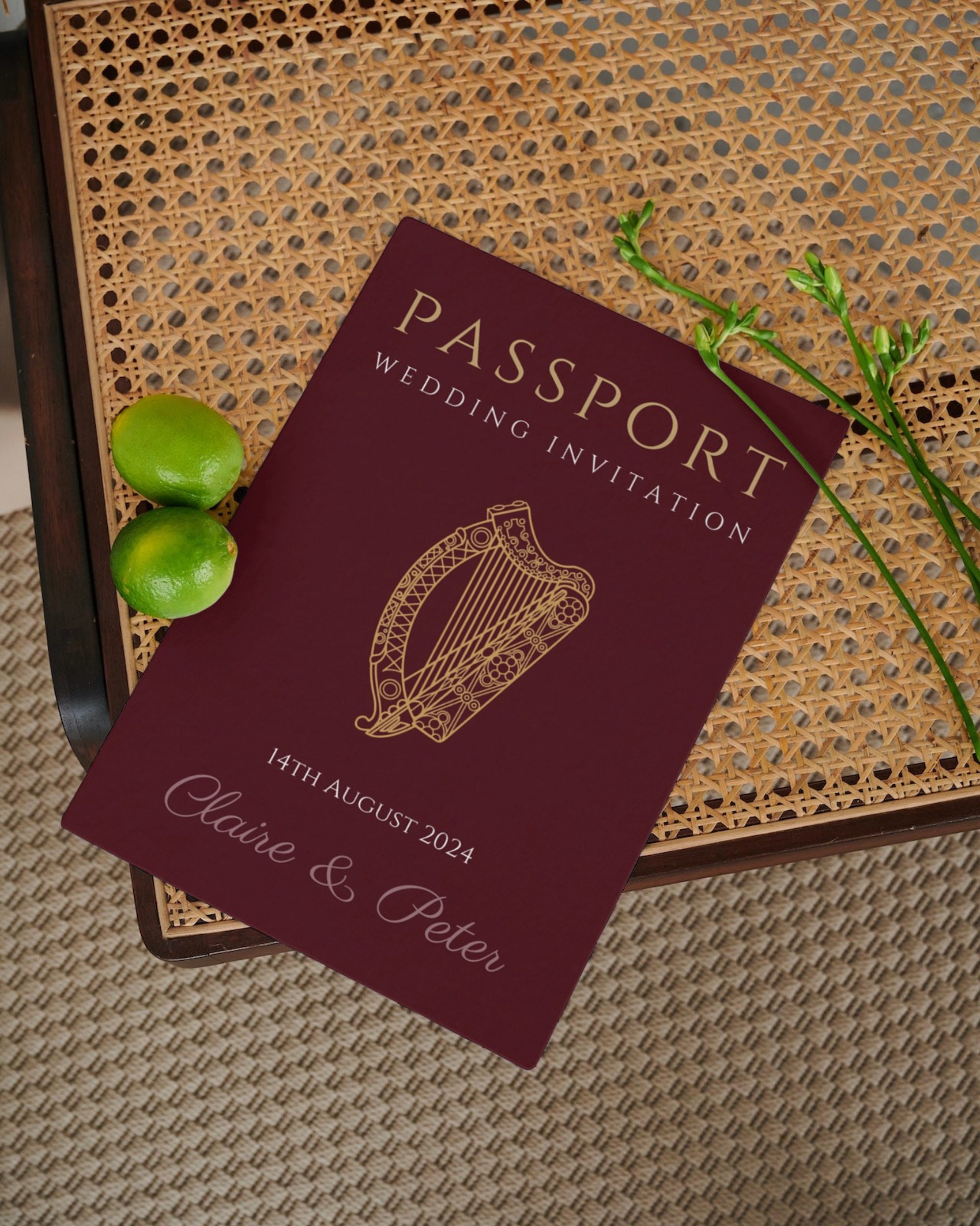 Passport Wedding Invitation Boarding Pass Editable Template Destination ...