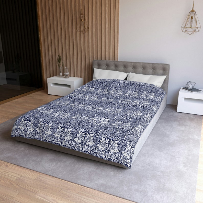 William Morris Brer Rabbit Duvet Cover Navy Blue Microfiber - Etsy