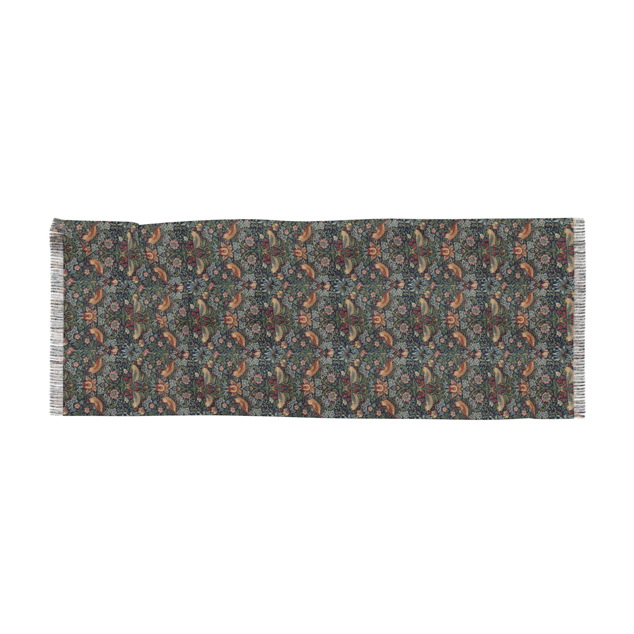 William Morris Strawberry Thief Scarf - Colorful, Green, Red, Gold ...