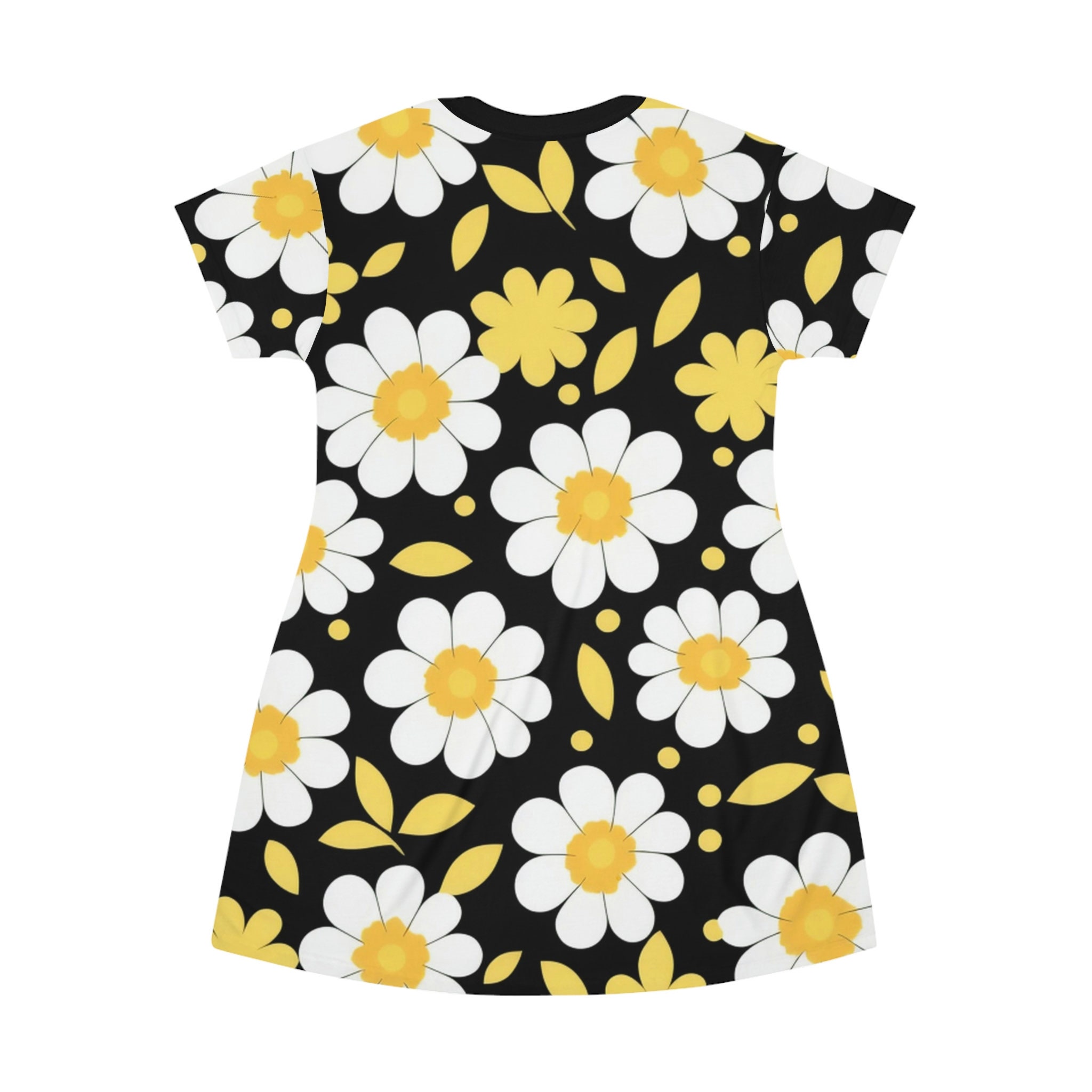 Fun 70s Daisy Dress - Retro, White, Floral Spring/summer Minidress ...