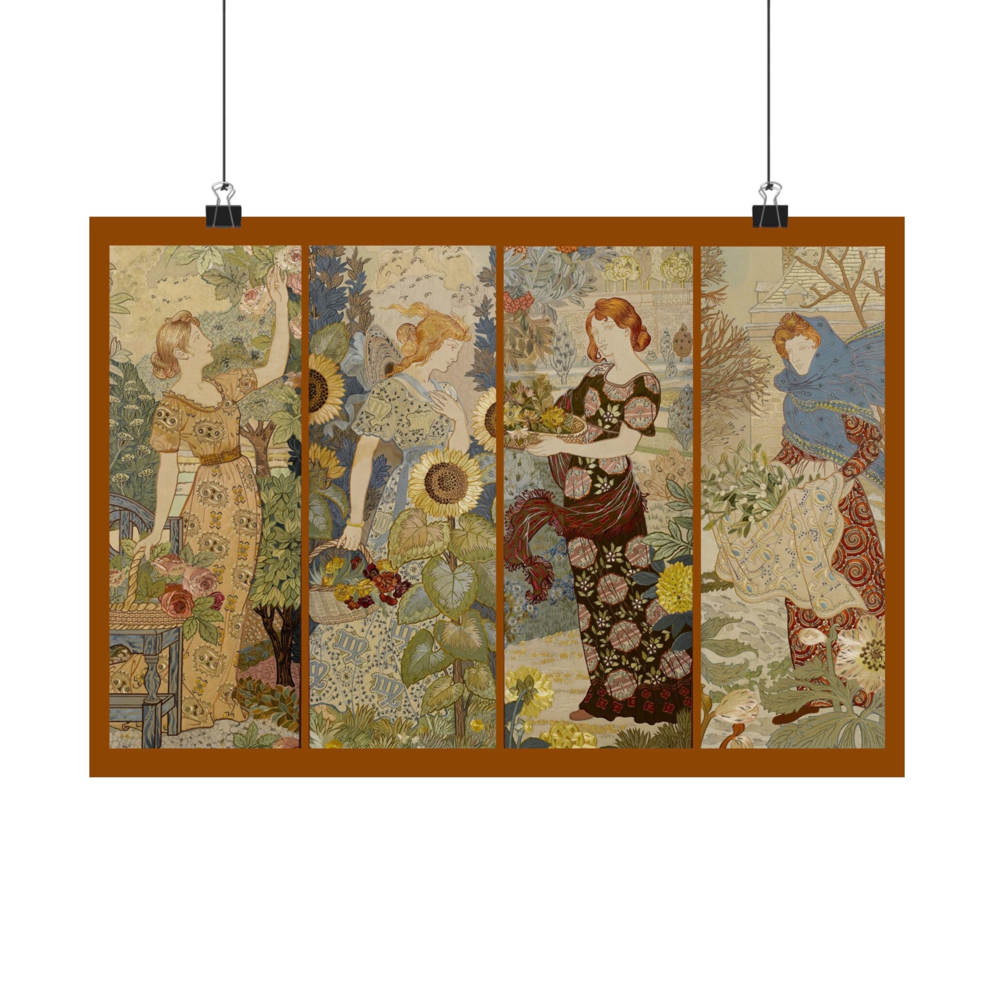 Art Nouveau Four Seasons Poster - Eugene Grasset, Deco Craftsman, MCM ...