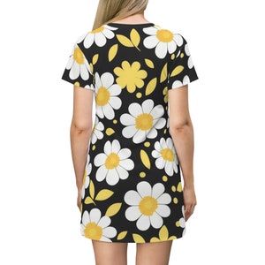 Fun 70s Daisy Dress - Retro, White, Floral Spring/summer Minidress ...