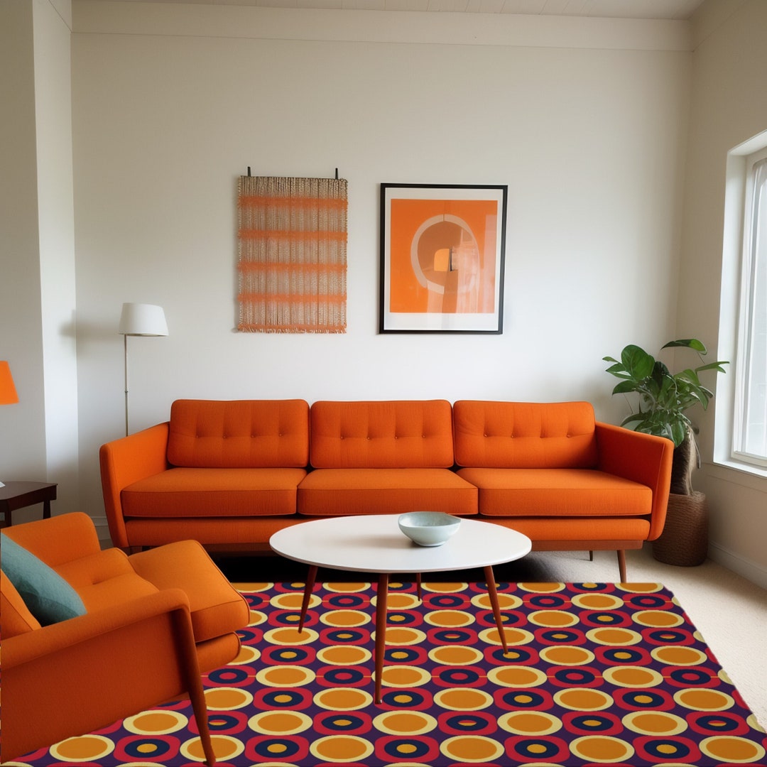 Groovy Retro Area Rug 3 Sizes 60s or 70s Style - Etsy