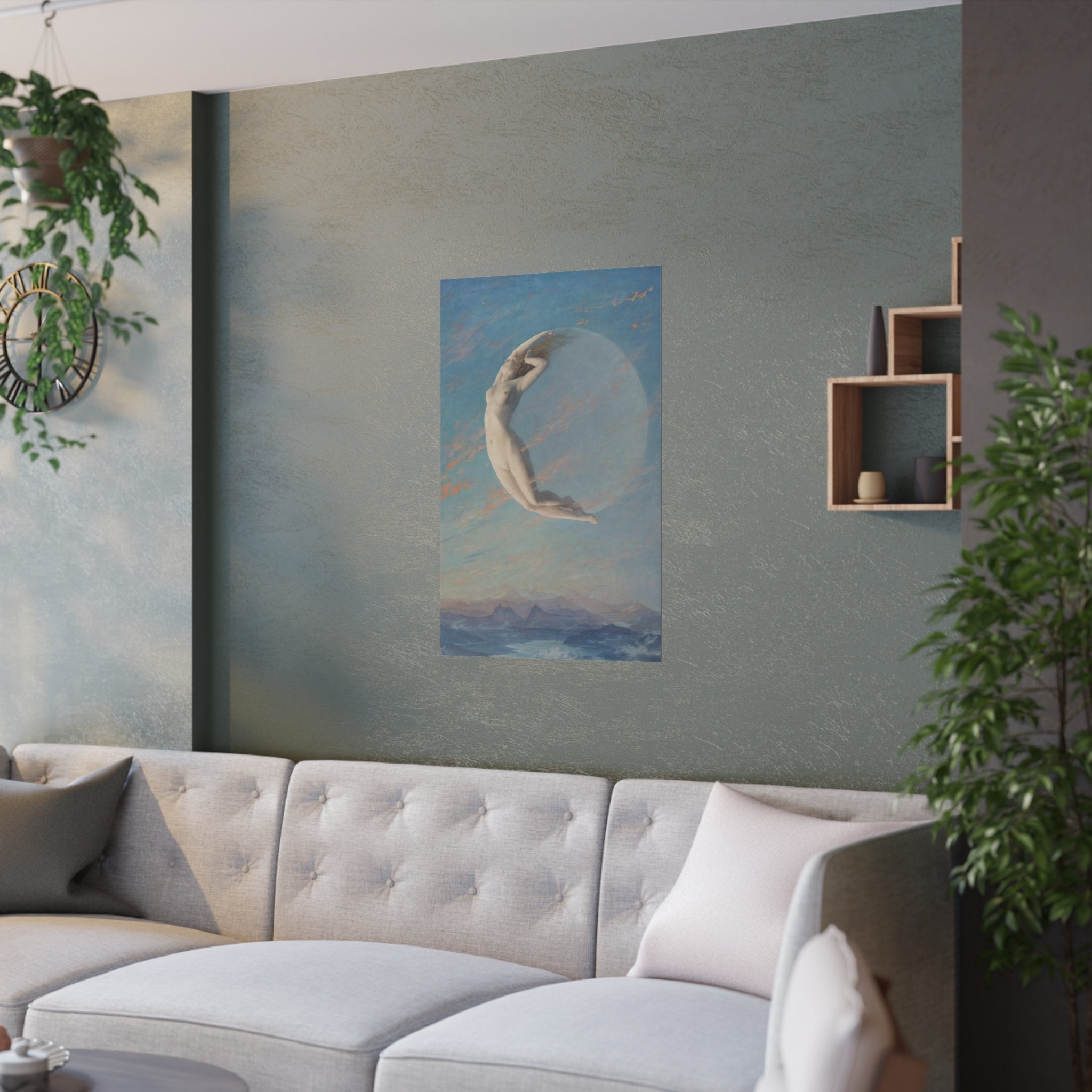 Moon Goddess Selene Poster by Albert Aublet, Sun, Witch, 210 Gsm Satin ...