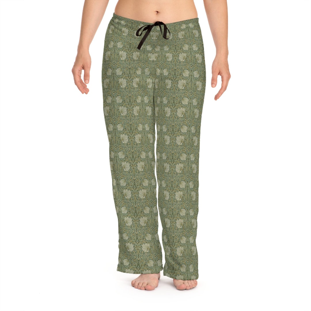 William Morris Pajama Pants - Pimpernel, Green, Floral, Lounge Pants ...