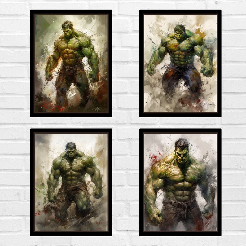 Hulk Bundle Png, Hulk Print, Marvel Poster, Avengers Poster, Watercolor ...