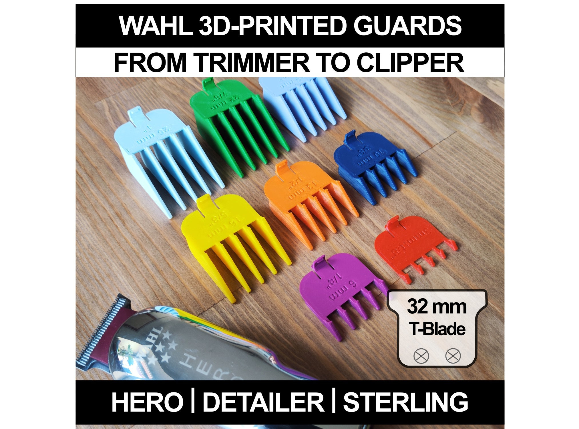 Combs for Wahl Hero Detailer 32 Mm 1 1/4 In Comb Attachments Hair ...