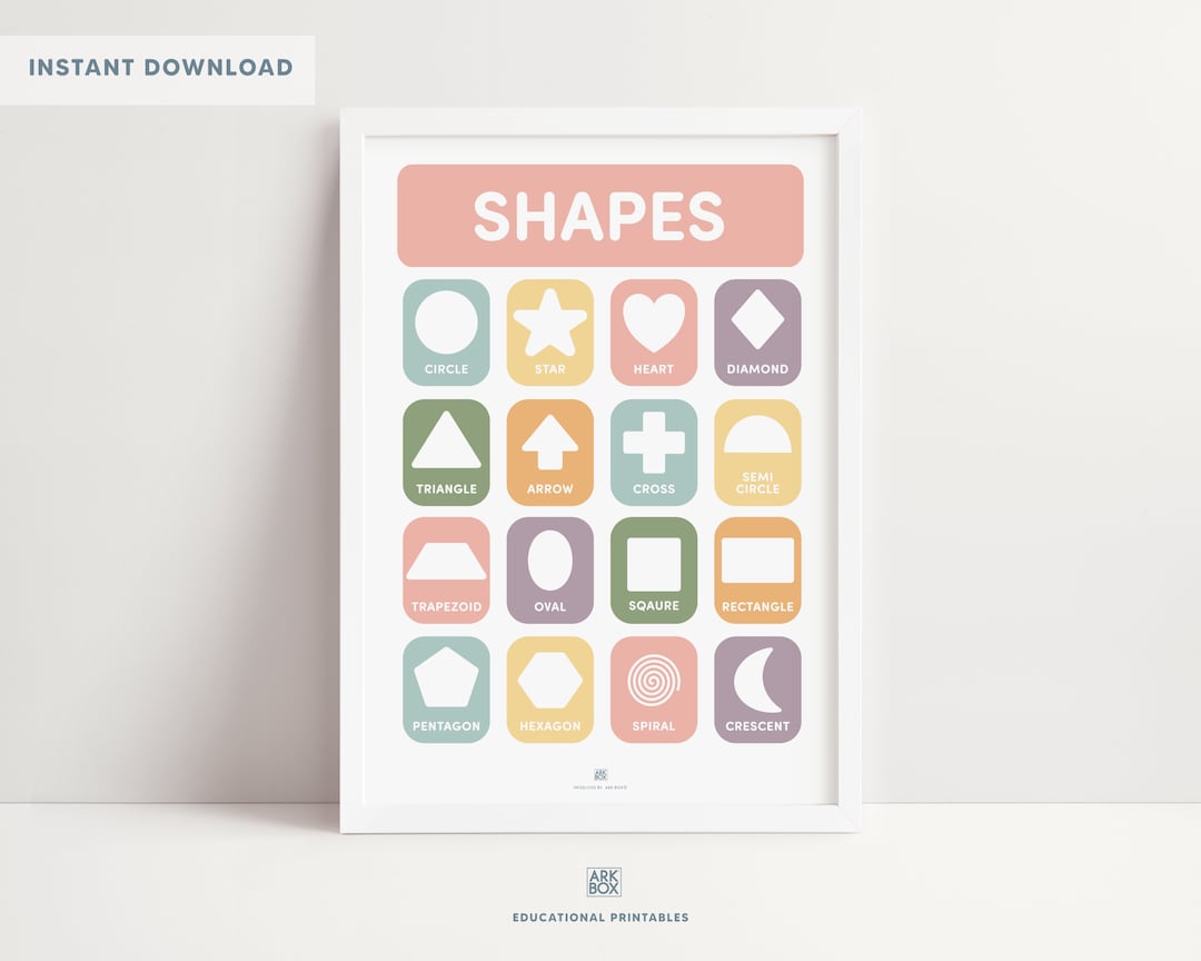 Shapes Chart | Printable Homeschool Activity | Educational Print ...