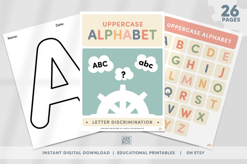 26 Printable Alphabet Colouring Pages Full Page Uppercase Alphabet ...