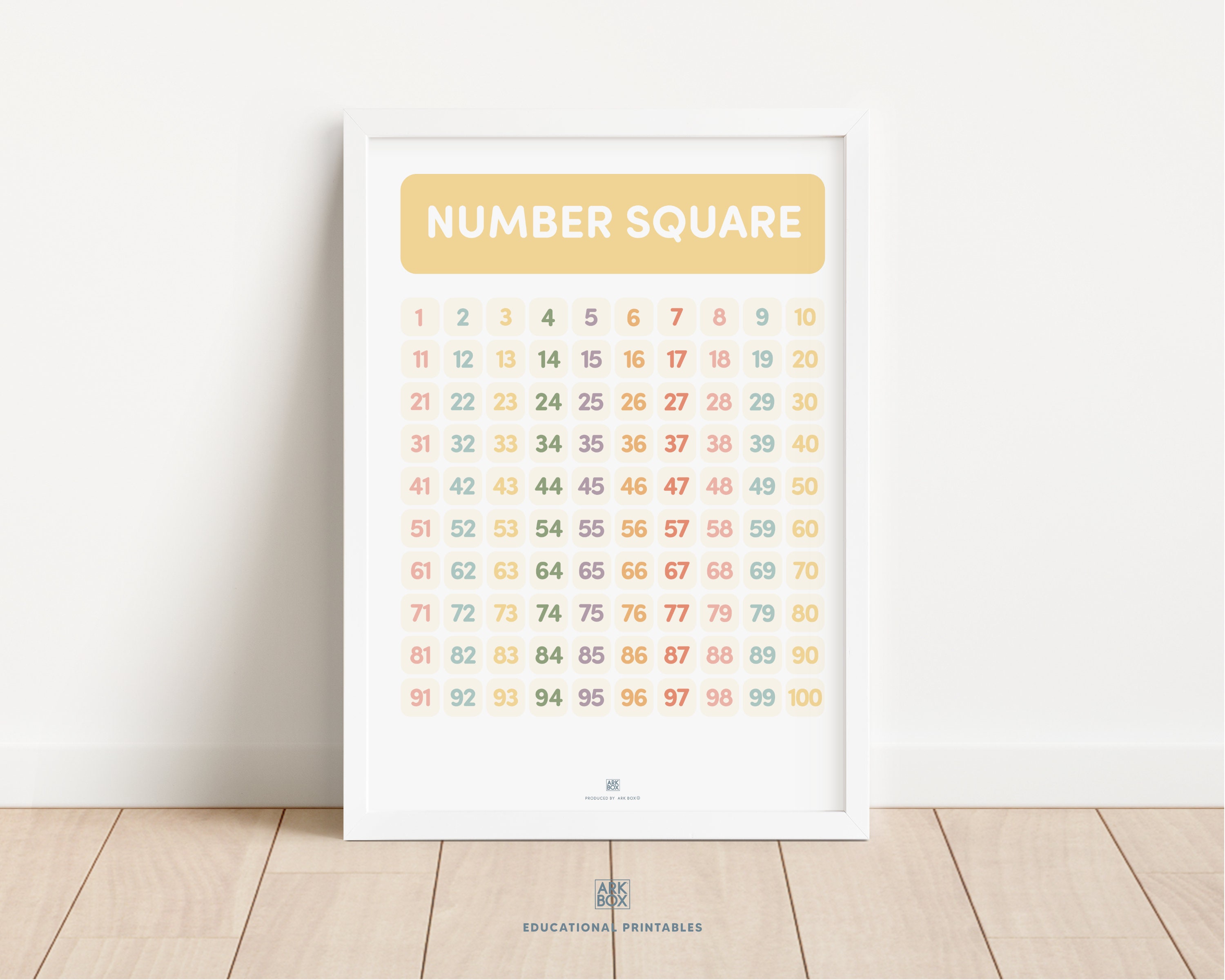 Rainbow Numbers Print, Count to 100, Numbers Poster, Educational Print ...