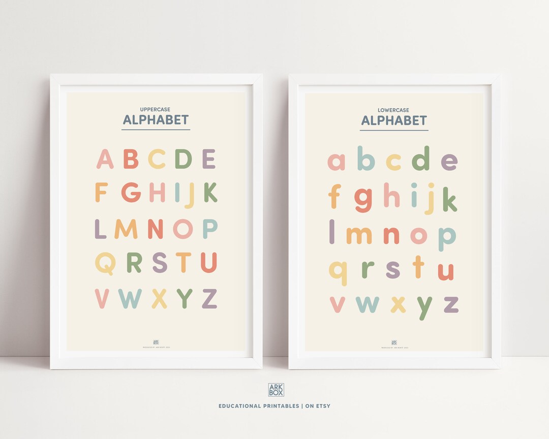 ABC Poster, Rainbow Alphabet Poster, Educational Wall Art Printable ...